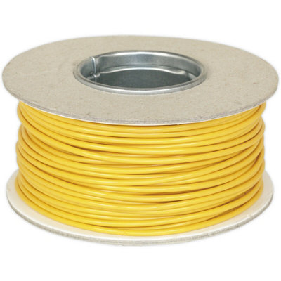 50m Yellow Automotive Cable - 25 Amps - Thin Walled - Single Core Conductor