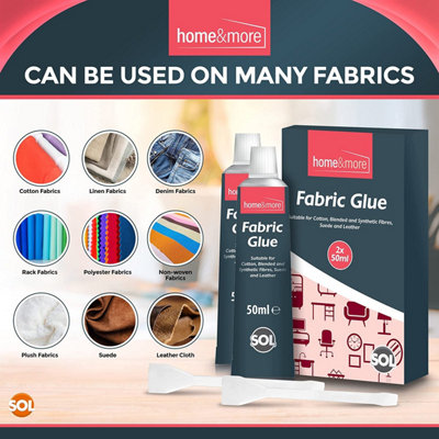 50ml Fabric Glue for Clothes with Glue Spreader & 150cm Measuring Tape ...