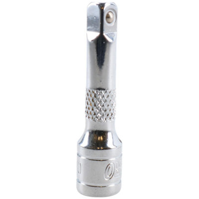 50MM (2") LENGTH 1/4" SQUARE DRIVE EXTENSION BAR FIXED CHROME VANADIUM ...