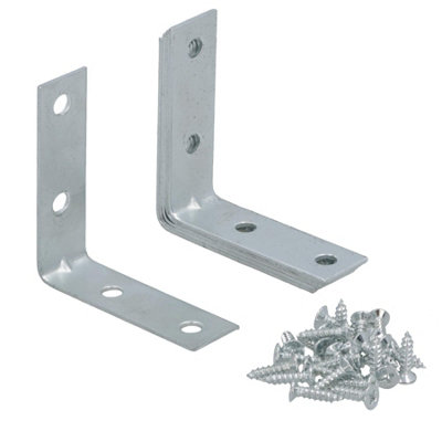 50mm (2in) Corner Brace Bracket Set L Shaped Mending Reinforcing Plate 12pc