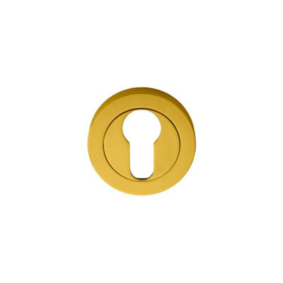50mm Euro Profile Escutcheon Concealed Fix Polished Brass Keyhole Cover