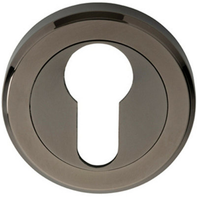 50mm Euro Profile Round Escutcheon Beveled Edge Concealed Fix Black Nickel