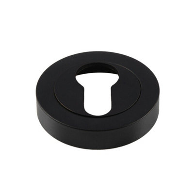 50mm Euro Profile Round Escutcheon Concealed Fix Matt Black Keyhole ...
