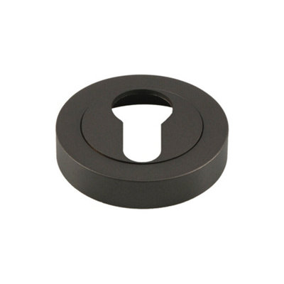50mm Euro Profile Round Escutcheon Concealed Fix Matt Bronze Keyhole Cover