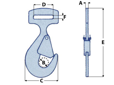 50MM Flat Snap Hook 5 Ton (5T Zinc Plated Secure Ratchet Fitting)