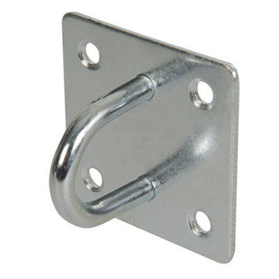 50mm Galvanised Steel Staple on Face Plate Wire Rope Lashing Cable Loop ...