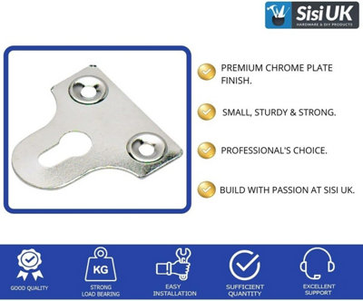 50mm Heavy Duty Picture Hanging Brackets 10 Chrome Wall Fixing Plates ...