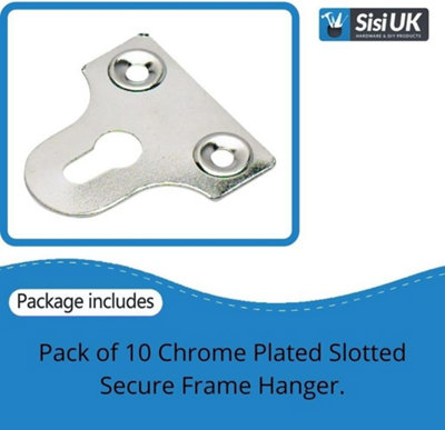 50MM HEAVY DUTY PICTURE HANGING BRACKETS 10 CHROME WALL FIXING PLATES ...
