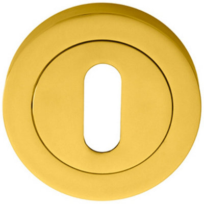 50mm Lock Profile Escutcheon Concealed Fix Polished Brass Keyhole Cover ...