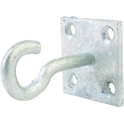 50mm x 50mm No.511 Chain Hook on Plate PACK OF 2 - PREPACKED | DIY at B&Q