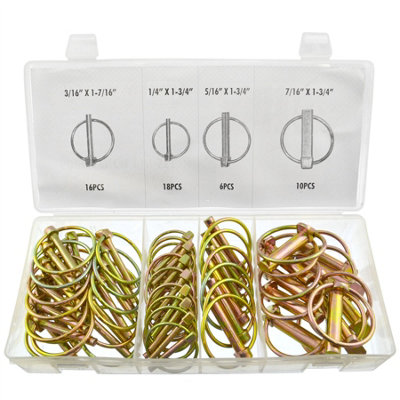 50pc Lynch Pin ( Linchpin ) Locking Pin Clip Assortment Set For ...