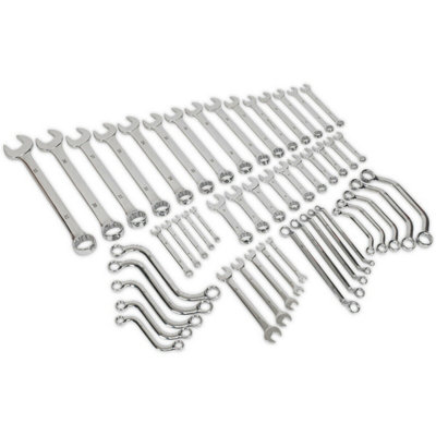 50pc Metric Multi-Purpose Spanner Set - Offset / S / Stubby ...