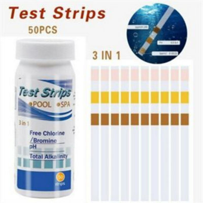 50PCS Chlorine Dip Test Strips Hot Tub SPA Swimming Pool PH Tester ...
