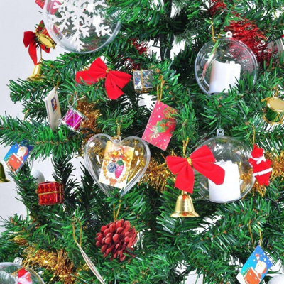 50Pcs Clear Balls Fillable Baubles DIY Sphere Craft For Christmas Tree ...