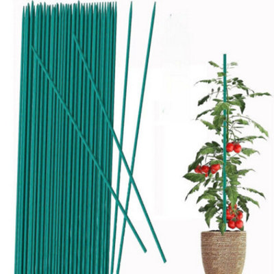 50Pcs Green Plant Support Sticks 60cm / 24 inch Bamboo Plant Stakes ...