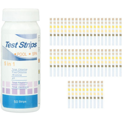 50pcs Swimming Pool Test Papers 5 in 1 Test Water Quality PH Cl Total ...
