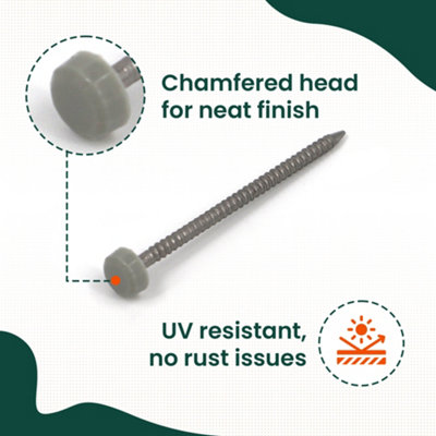 50pcs UPVC Panel Pins 40mm Poly Top Pins Nails Plastic Headed Fascia ...