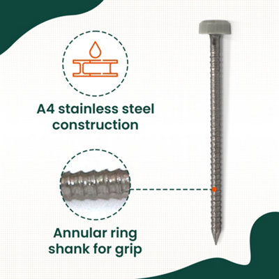 50pcs UPVC Panel Pins 40mm Poly Top Pins Nails Plastic Headed Fascia ...