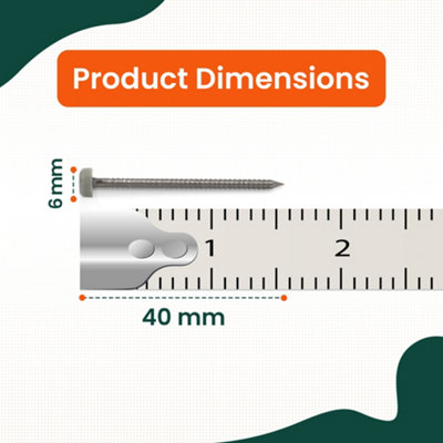 50pcs UPVC Panel Pins 40mm Poly Top Pins Nails Plastic Headed Fascia ...