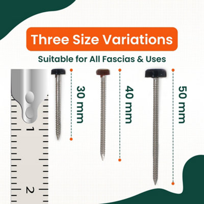 50pcs UPVC Panel Pins 40mm Poly Top Pins Nails Plastic Headed Fascia ...