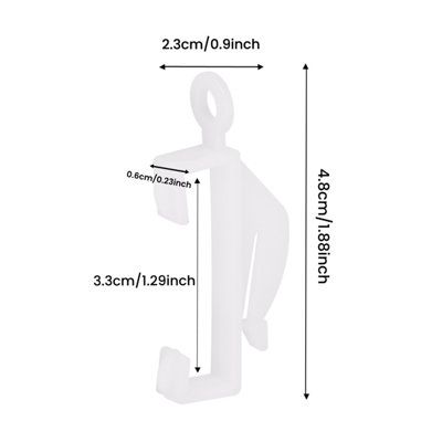 50pcs White Curtain Hooks, Curtain Rails Sliding Tracks