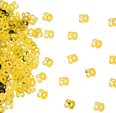 50th Birthday Confetti Gold 2 pack x 14 grams birthday decoration Foil ...