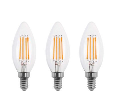50w Equivalent LED Candle Filament Light Bulb E14 SES 3.5w LED - Warm ...