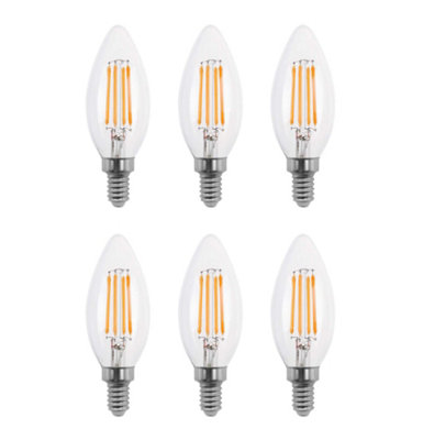 50w Equivalent LED Candle Filament Light Bulb E14 SES 3.5w LED - Warm ...