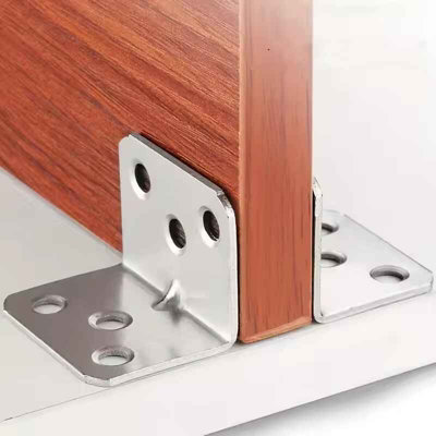 50x Stainless Steel Corner Brackets Universal for Cabinets Drawers ...