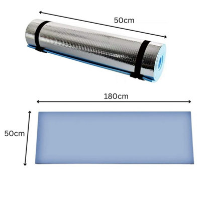 50x180cm Foam Camping Mat Insulated Roll up Sleep Mattress Hiking Festival Yoga