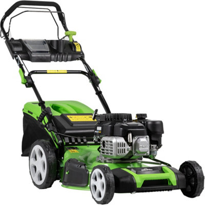 51cm 171cc 4-Stroke Petrol Lawnmower - Hand-Propelled Manual Grass ...