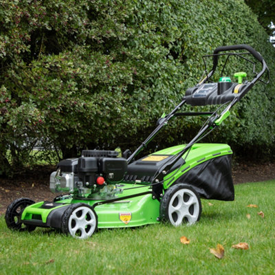 51cm 171cc 4-Stroke Petrol Lawnmower - Hand-Propelled Manual Grass ...