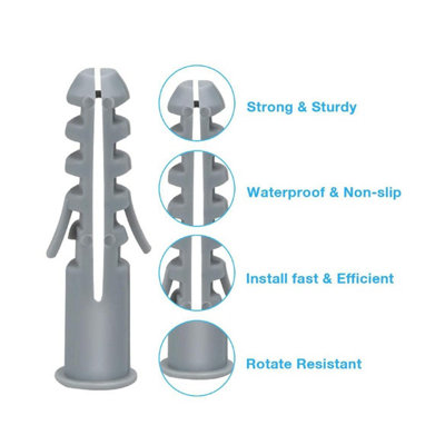 52 x Plasplugs Assorted Wall Raw Fixings for Concrete Brick and ...