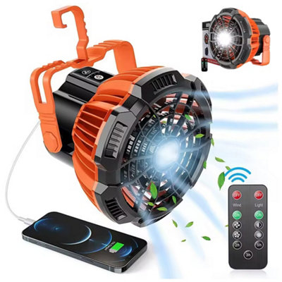 5200MAH PORTABLE 2 IN 1 CAMPING FAN RECHARGEABLE USB TENT HANGING FAN ...