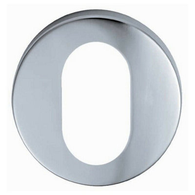 52mm Oval Profile Open Escutcheon 8mm Depth Concealed Fix Satin Steel