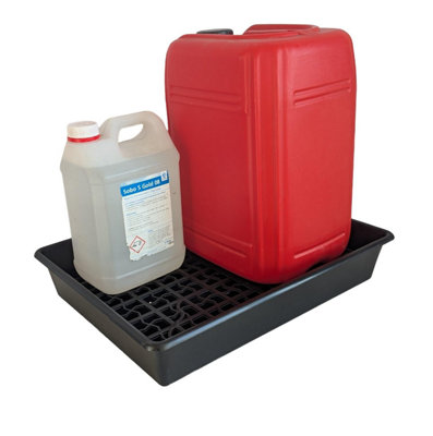 53 x 40cm Bunded Drip Tray - 15L Spill Containment with Removable Grid ...