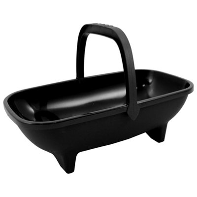 53cm Black Plastic Garden Trug Basket Pot With Flexible Handle For ...
