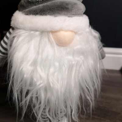 53cm Standing Plush Christmas Gonk with Grooved Hat in Grey