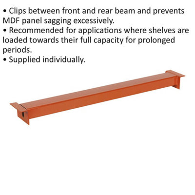 545mm MDF Shelving Panel Support Beam for Warehouse Racks