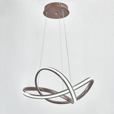 54W Brown Height Adjustable Modern LED Ceiling Hanging Pendant Light