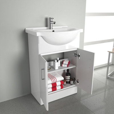 550 mm Vanity Unit Furniture, Ceramic Wash Basin Sink, Floor Standing ...