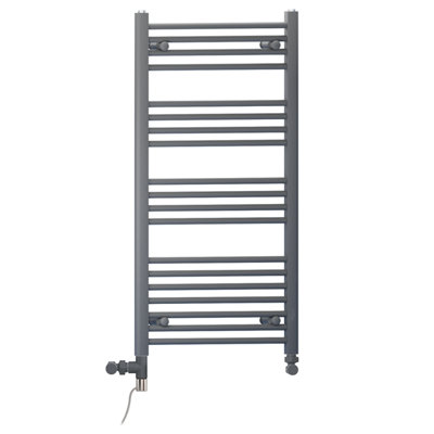 550 x 1000 mm Anthracite Grey Dual Fuel Electric Radiator Bathroom ...