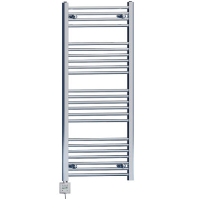 550 x 1200 mm Chrome Electric Bathroom Heated Towel Rail Thermostatic ...