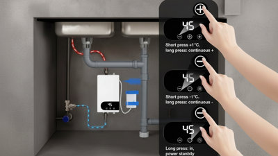 5500W Portable Electric Instant Water Heater , 220V Tankless Hot Water ...