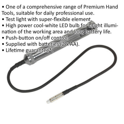 550mm Flexible LED Inspection Torch - On/Off Button Control - Battery ...