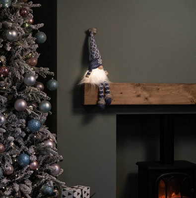 55cm Battery Operated Light up Blue Christmas Gonk with Dangly Legs ...
