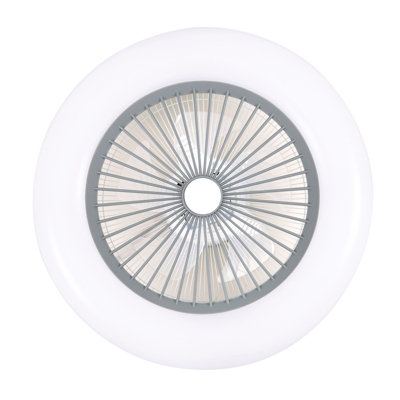 55cm Dia Acrylic Ceiling Fan with LED Light and Remote Control,3 Wind ...