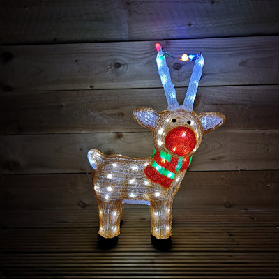 55cm LED Indoor Outdoor Standing Acrylic Reindeer Christmas Decoration
