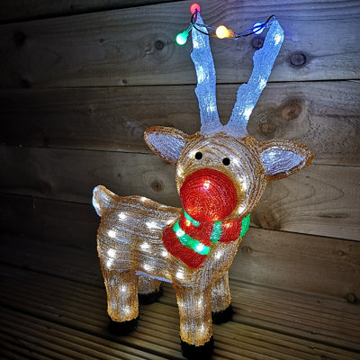 55cm LED Indoor Outdoor Standing Acrylic Reindeer Christmas Decoration