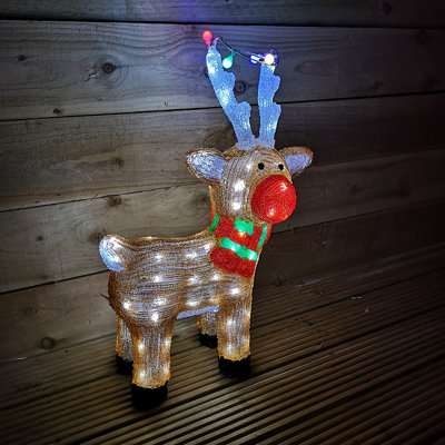 55cm LED Indoor Outdoor Standing Acrylic Reindeer Christmas Decoration